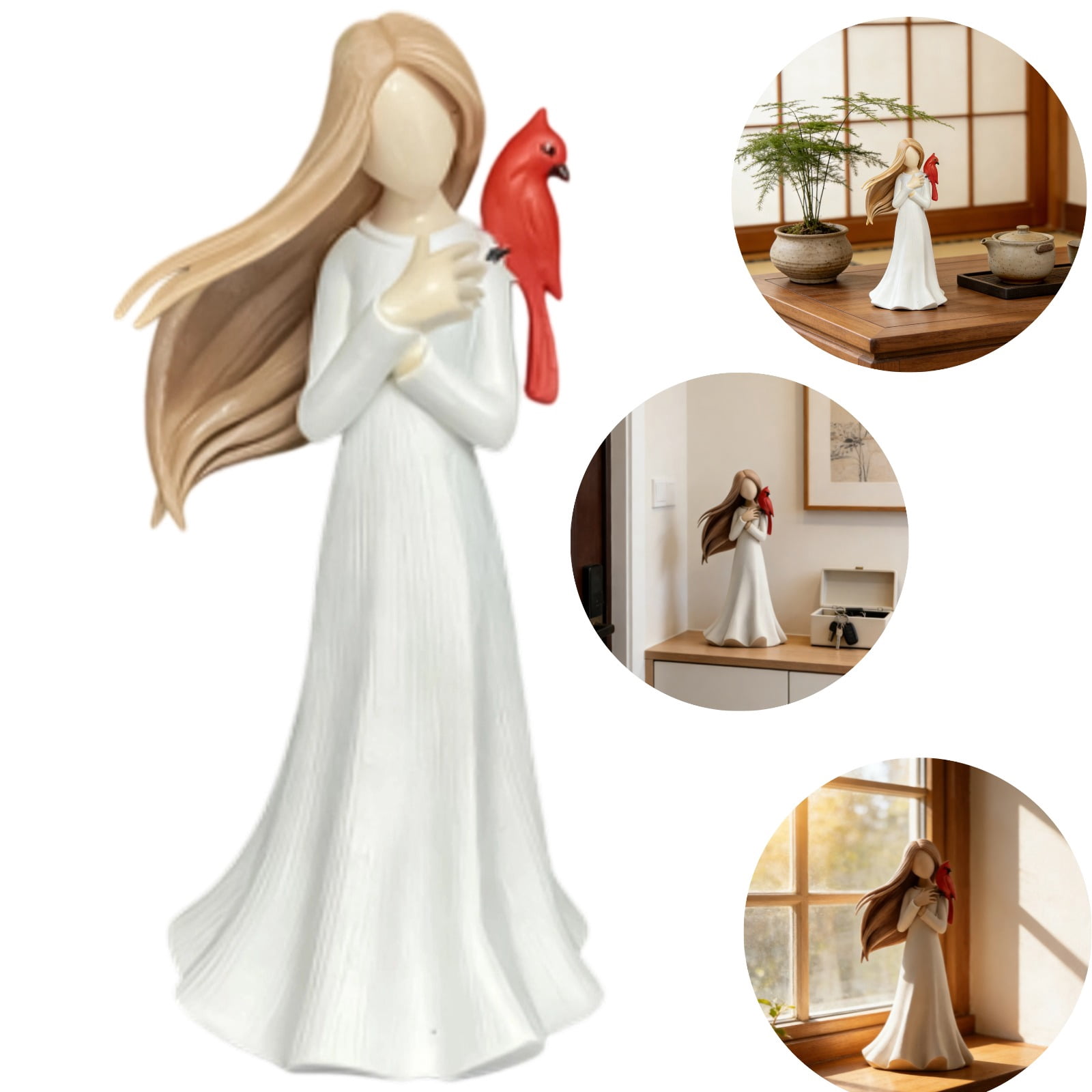 Cardinal Memorial of Love and Serenity Statue - Serene Angel Figurine ...