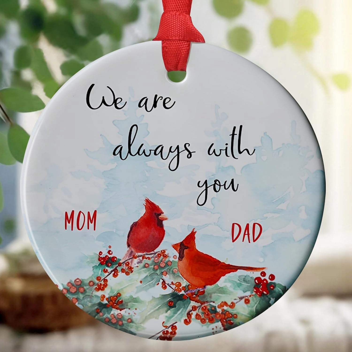 Cardinal Memorial Ornament - Loss of Dad Mom - Always with You Gifts ...
