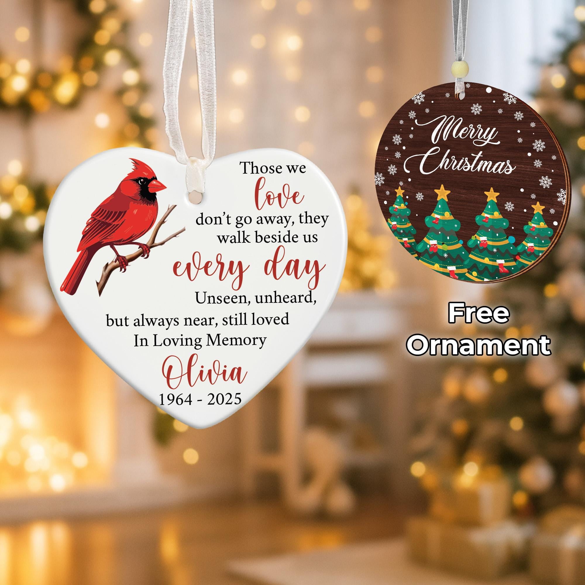 Cardinal Memorial Ornament,Personalized Remembrance Sympathy Gift ...