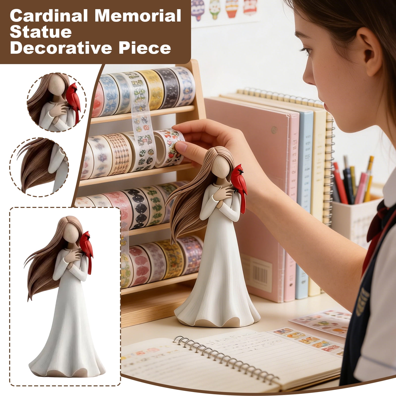 Cardinal Memorial Statue Home Decor Item Figurine, Memorial Statue ...