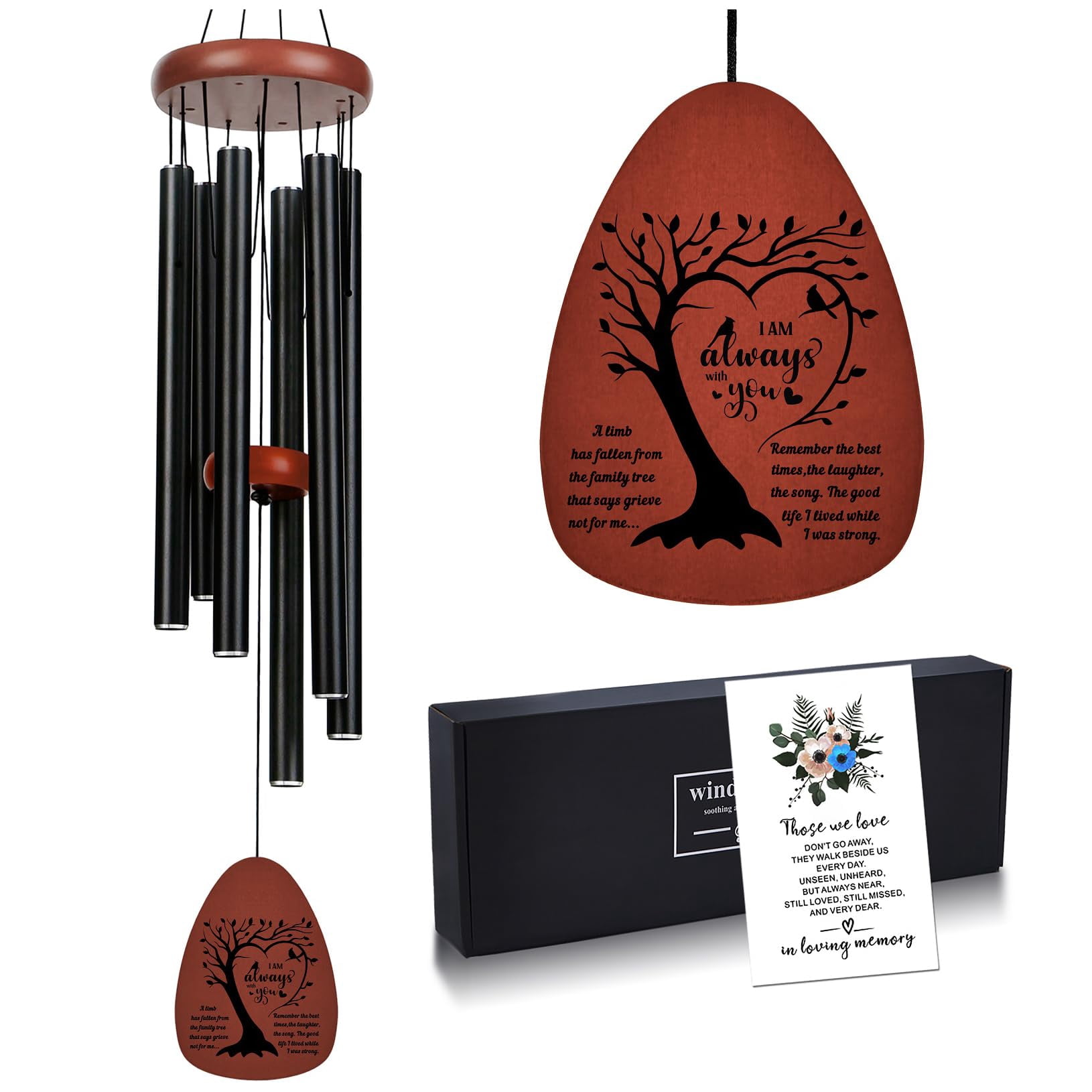 Cardinal Memorial Wind Chimes Outside - Sympathy Gift For Loss Of Loved ...