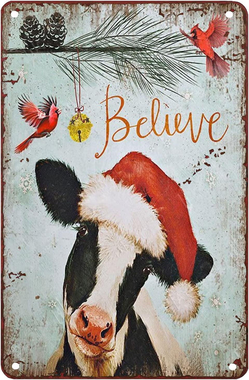 Cardinal Metal Bird Yard Art Cutest Cow Cardinals At Christmas Believe ...