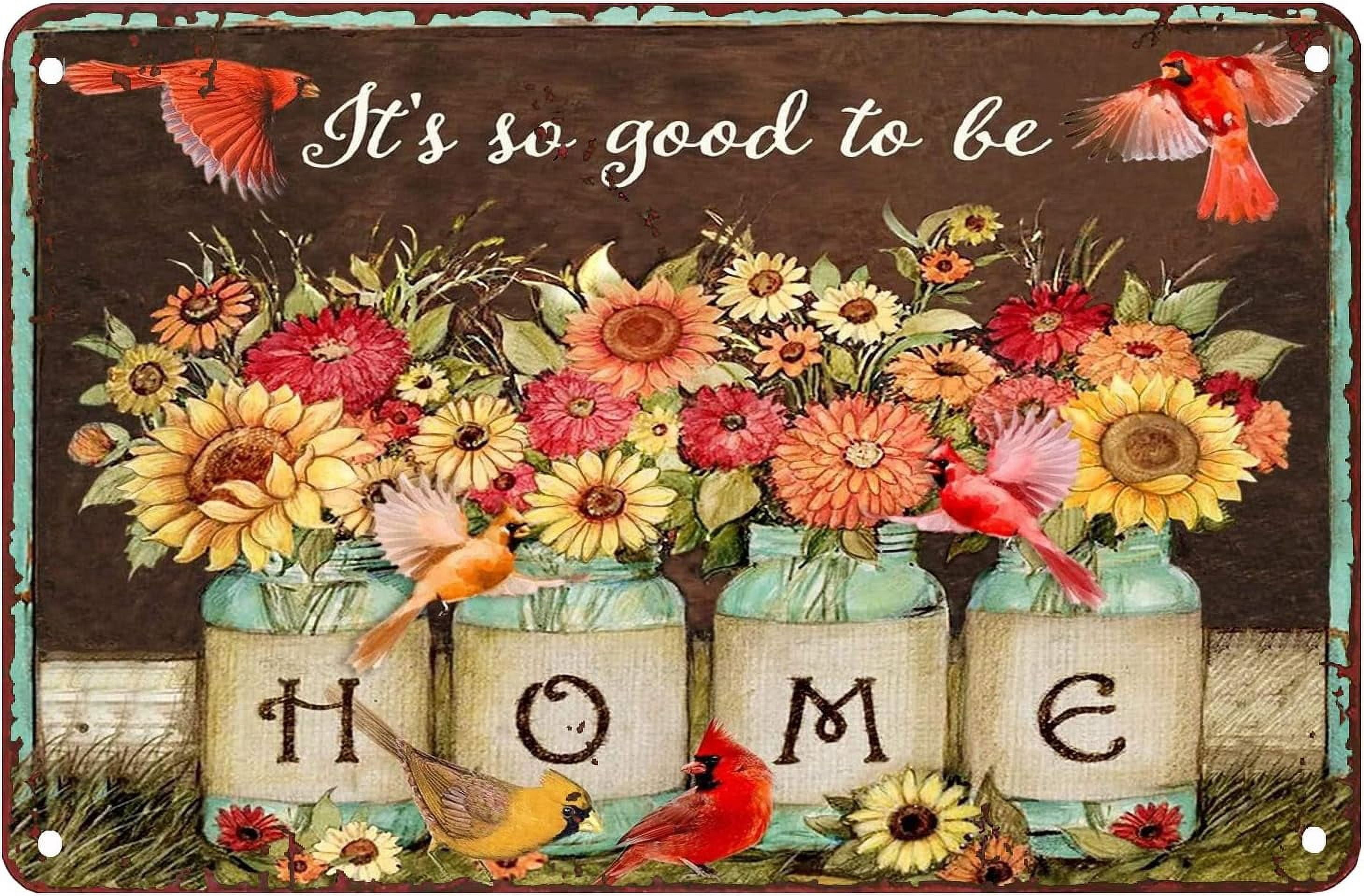 Cardinal Metal Sign It's So God to Be Home Cardinal Wall Art Poster ...