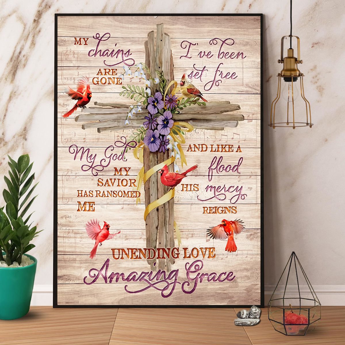 Cardinal My Chains Are Gone Unending Love Amazing Grace Paper Poster No Frame Matte Wall Art ...