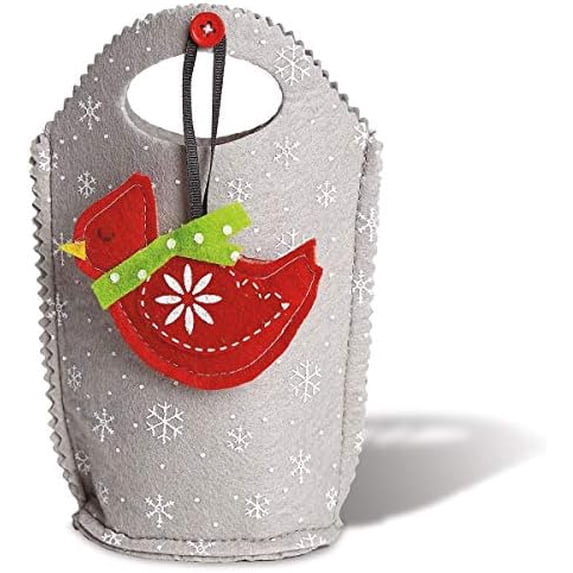 Cardinal Ornament Christmas Felt Treat Bags - Set of 5 Gift Bags for ...