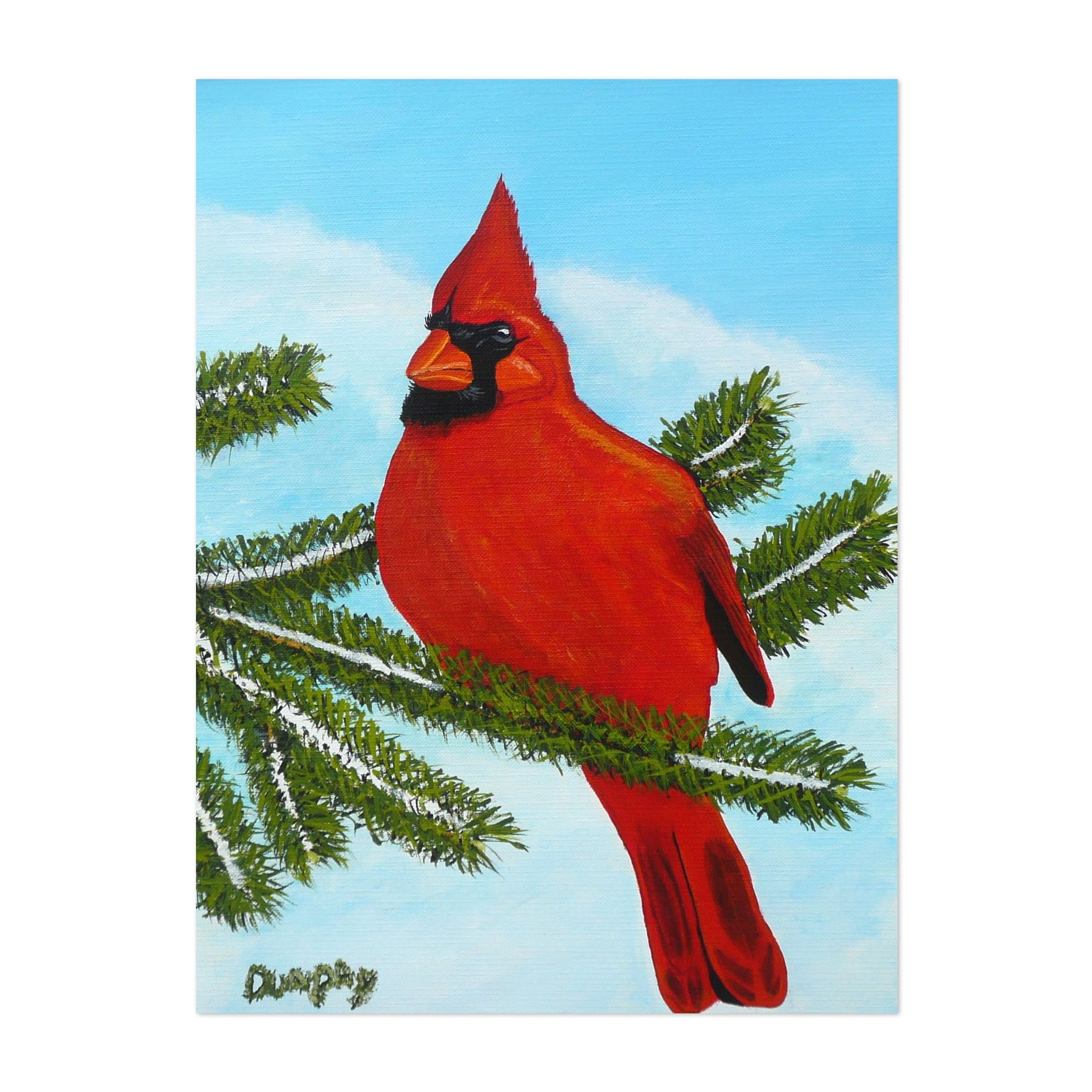 Cardinal - Painting Bird Wildlife Nature Winter Snow Woodland Animal ...