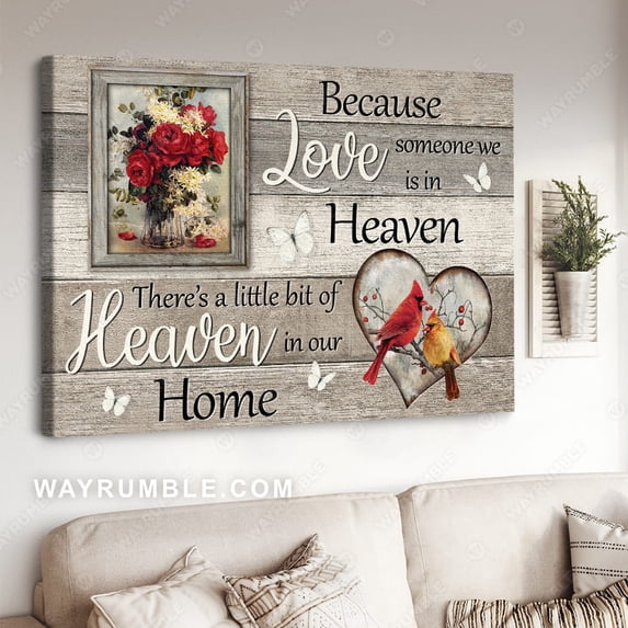 Cardinal Painting Red Rose Vintage Window Because Someone We Love Is In ...