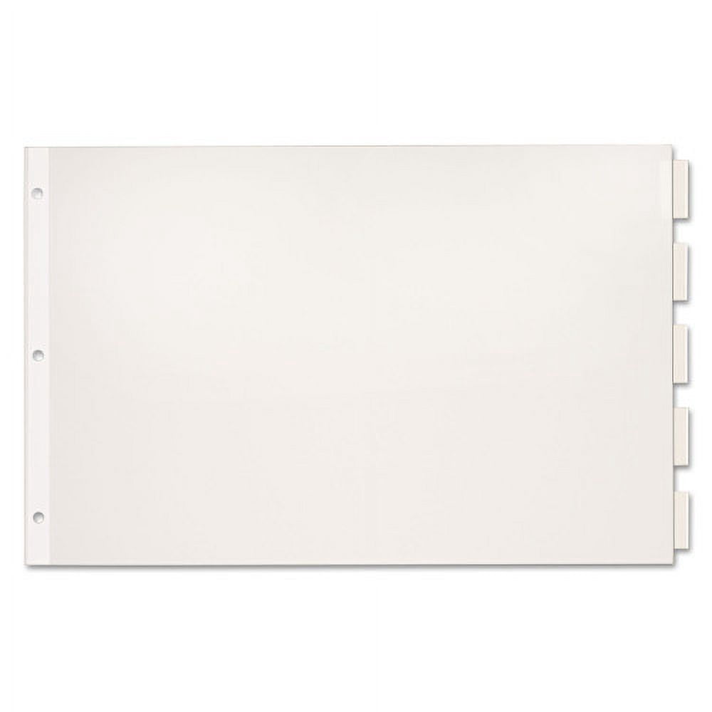 Cardinal Paper Insertable Dividers, 5-Tab, 11 x 17, White, Clear Tabs ...