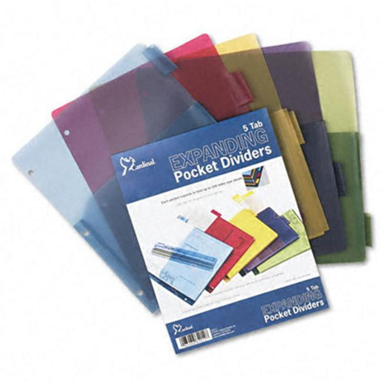 Cardinal Poly Expanding Pocket Index Dividers Five-Tab Letter Assorted ...
