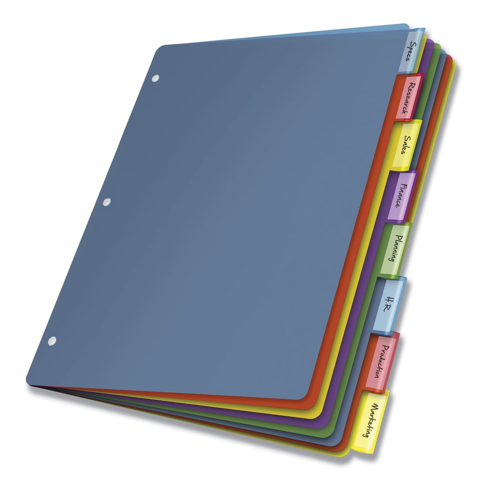 Cardinal Poly Index Dividers, Letter, Multicolor, 8-Tabs/Set, 4 Sets ...
