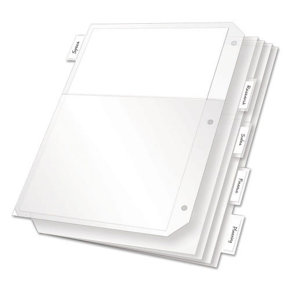 Cardinal Poly Ring Binder Pockets, 8.5 x 11, Clear, 5/Pack, Each ...