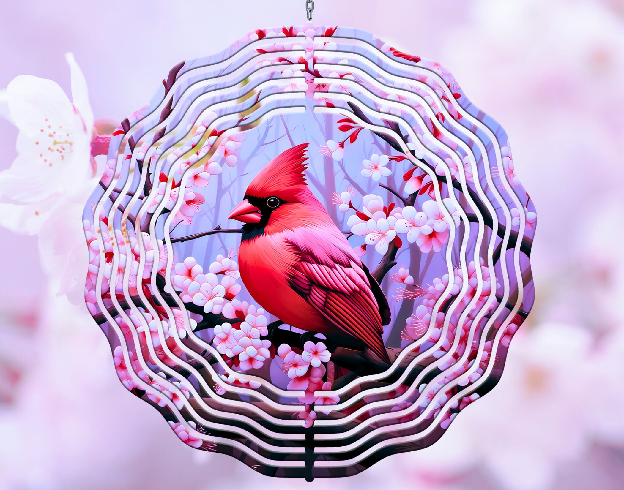 Cardinal Red Bird 3D Wind Spinner Nature Kinetic Garden Outdoor Decor ...