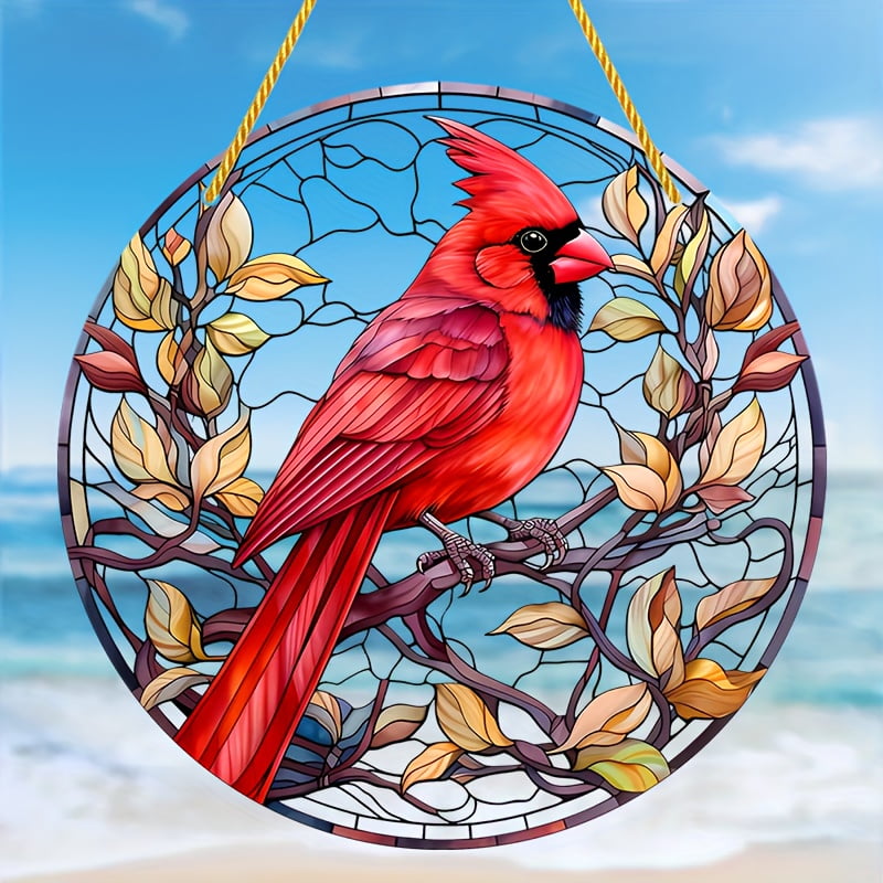 Cardinal Red Magpie Sun Catcher, Acrylic Sign, Housewarming Gift ...