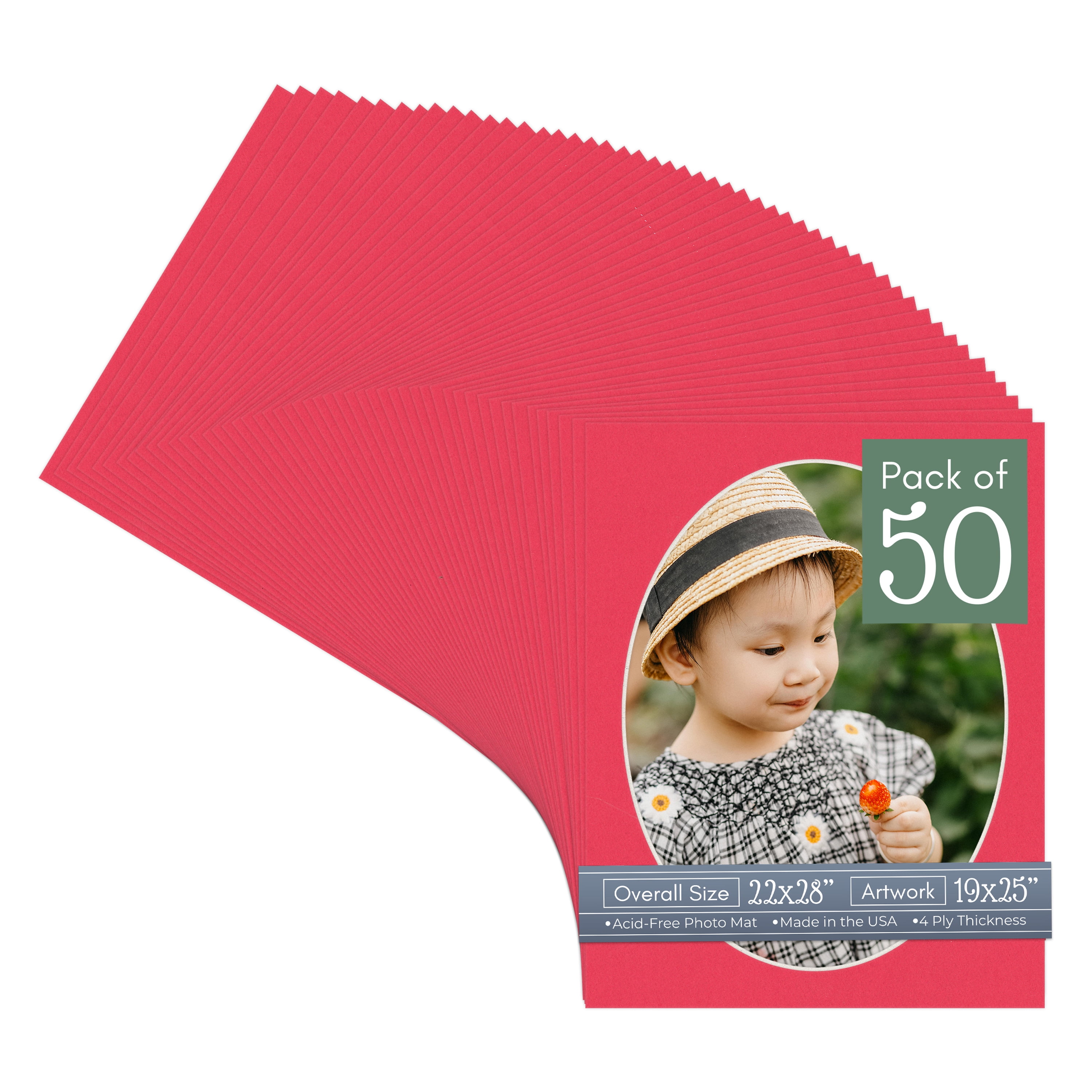 Cardinal Red Picture Frame Mat for 22x28 Frames - Oval Opening for ...