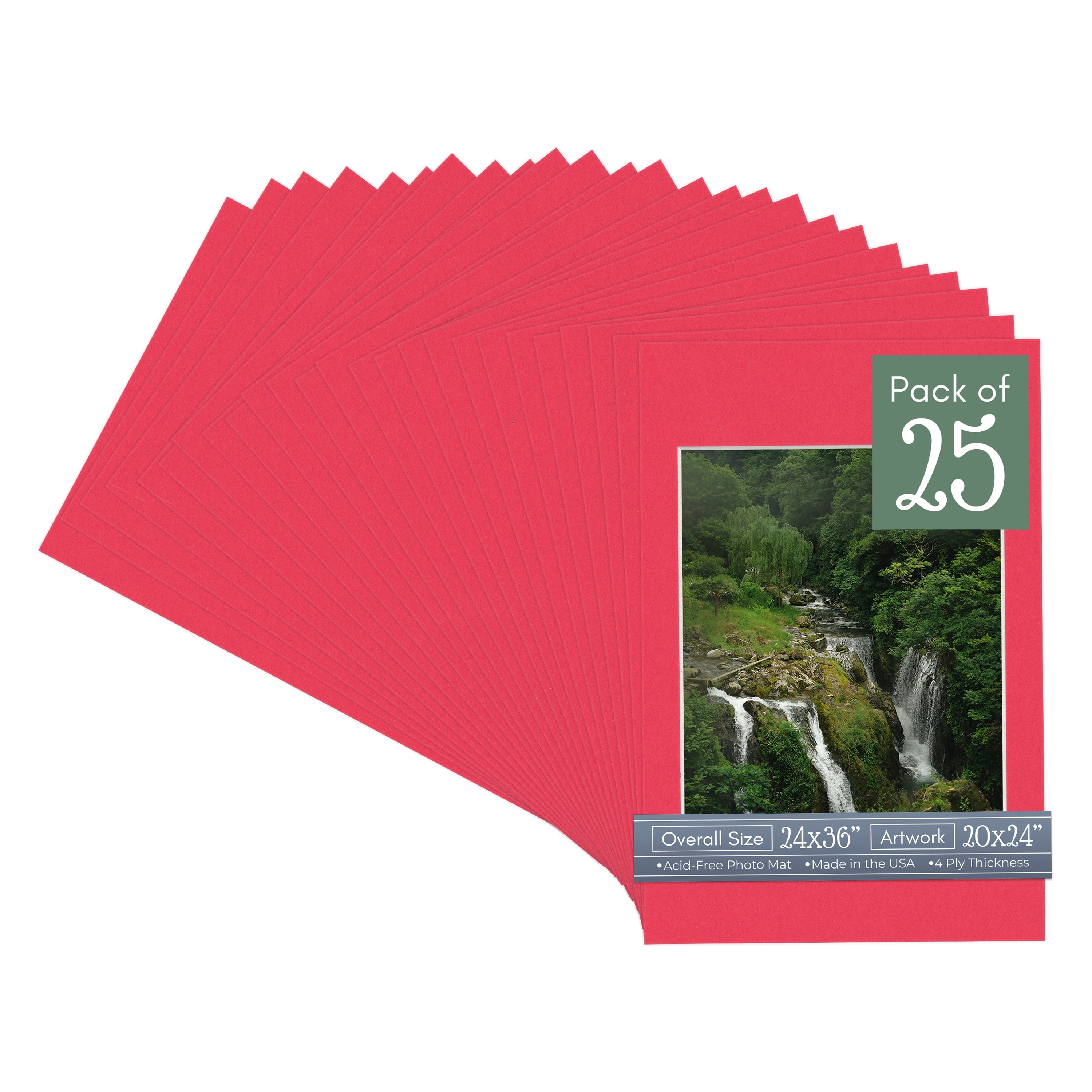 Cardinal Red Picture Frame Mat for 24x36 Frames - Fits 20x24 Photos ...