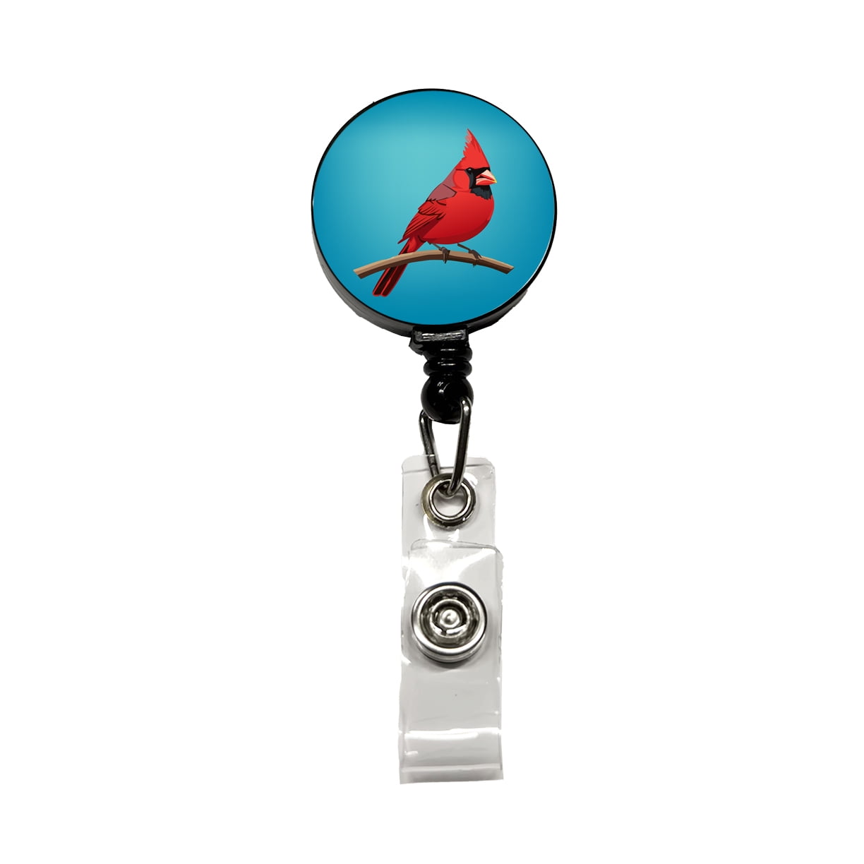 Cardinal Red on Branch Retractable Reel ID Badge Key Card Name Tag ...