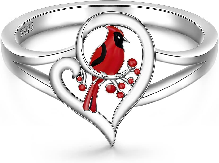 Cardinal Ring for Women Sterling Silver Cardinal Appear When Angels Are ...