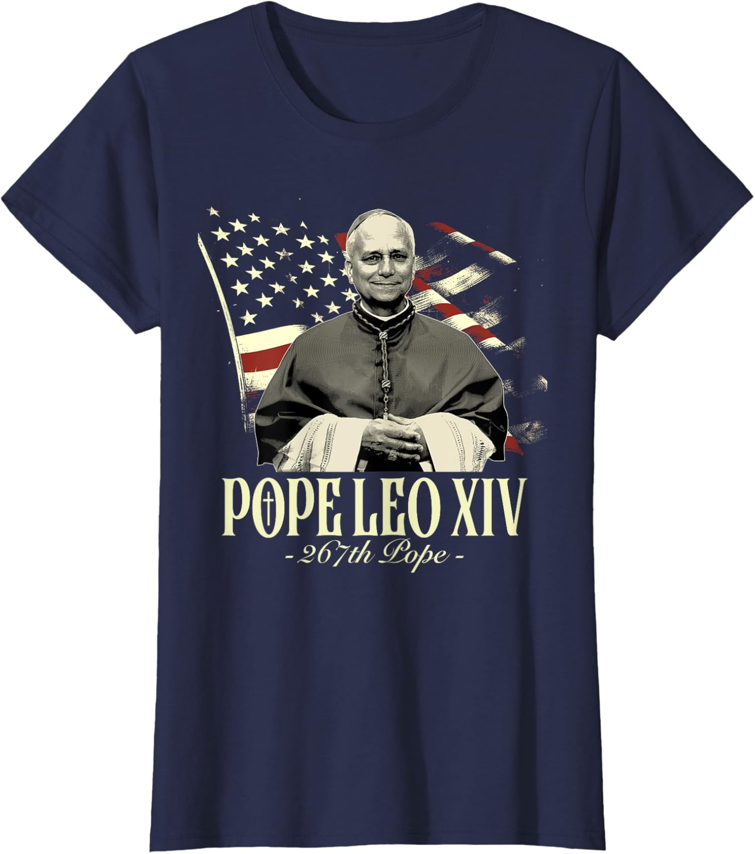 Cardinal Robert Prevost Becomes Pope Leo XIV – 267th Pope 2025 Design with American Flag Tribute ...