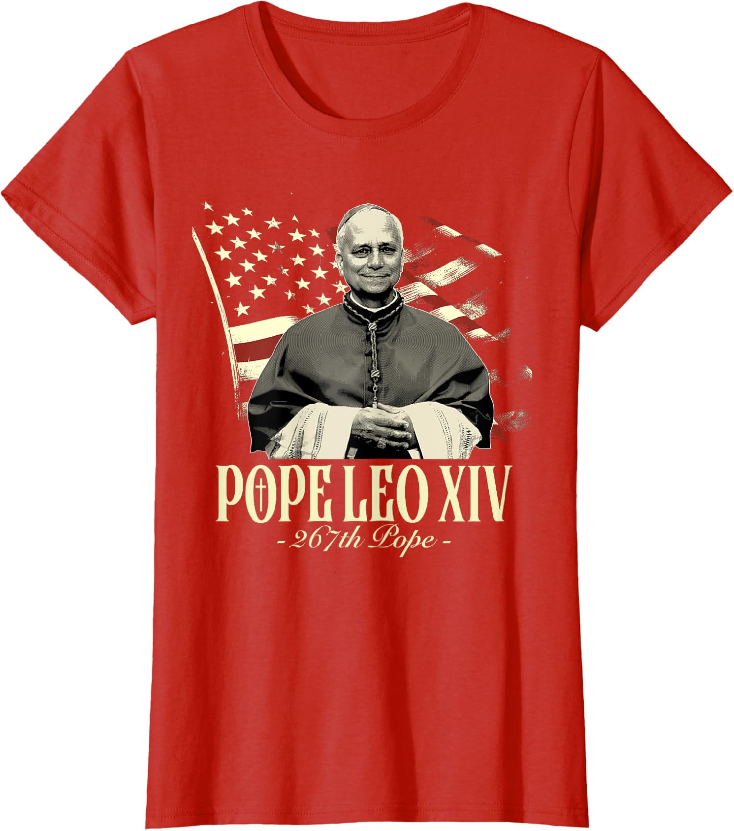 Cardinal Robert Prevost Becomes Pope Leo XIV – 267th Pope 2025 Design with American Flag Tribute ...