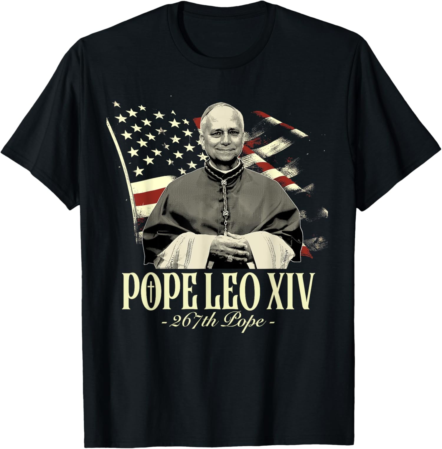 Cardinal Robert Prevost Becomes Pope Leo XIV – 267th Pope 2025 Design with American Flag Tribute ...
