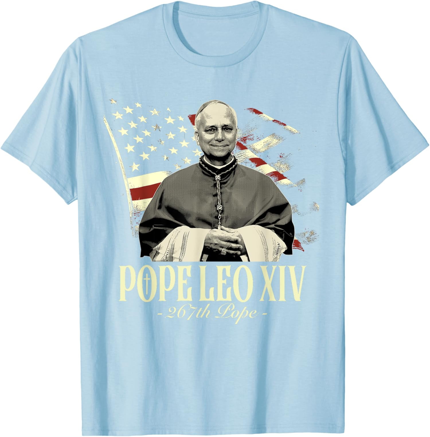 Cardinal Robert Prevost Becomes Pope Leo XIV – 267th Pope 2025 Design with American Flag Tribute ...