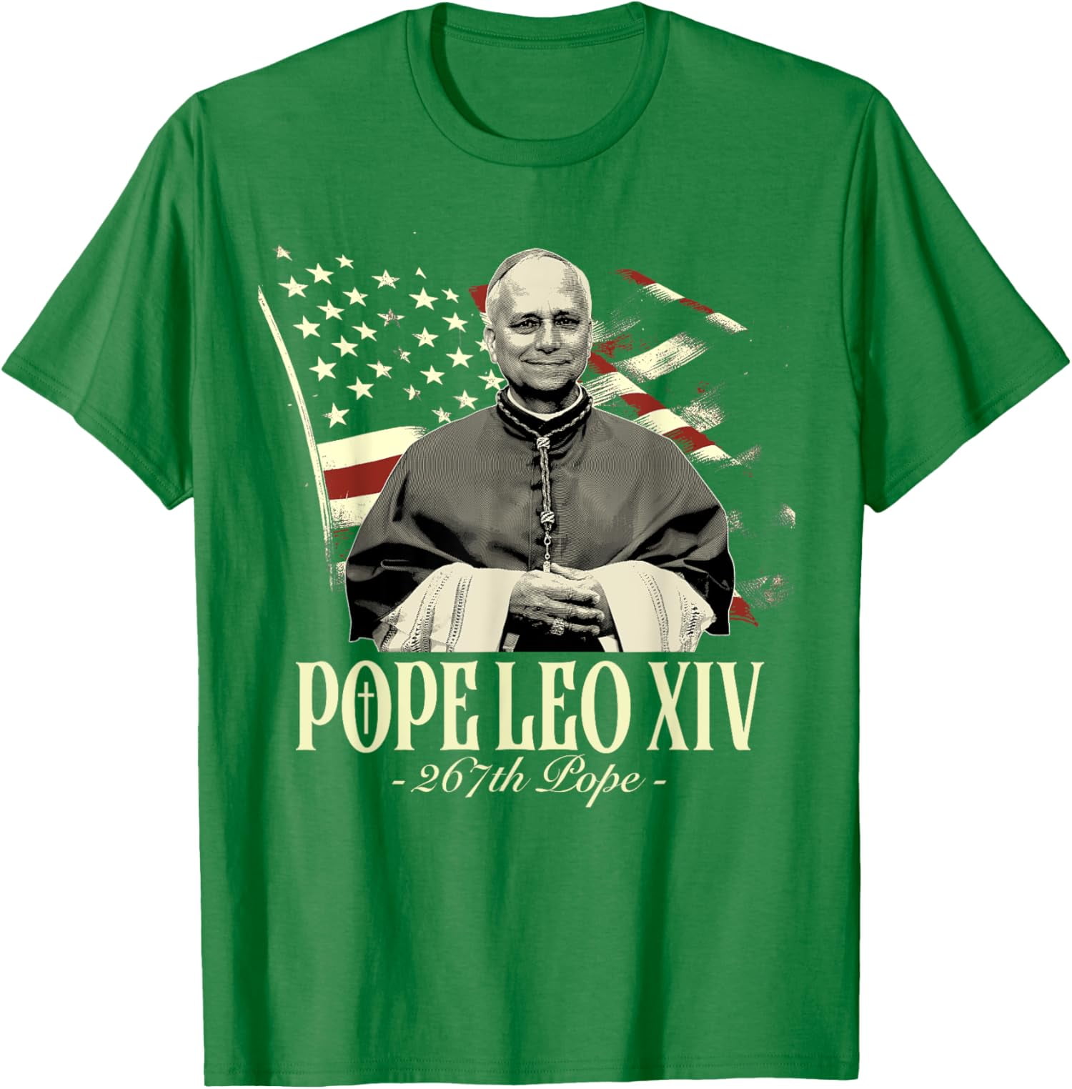 Cardinal Robert Prevost Becomes Pope Leo XIV – 267th Pope 2025 Design with American Flag Tribute ...