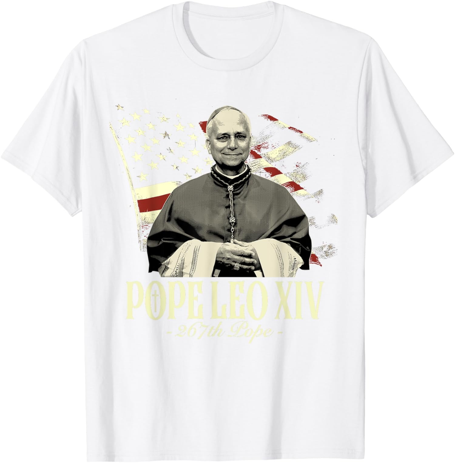 Cardinal Robert Prevost Becomes Pope Leo XIV – 267th Pope 2025 Design with American Flag Tribute ...