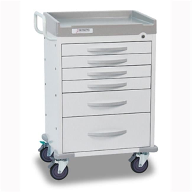 Cardinal Scale Rescue Medical Cart-White Frame, 6 White Drawers ...