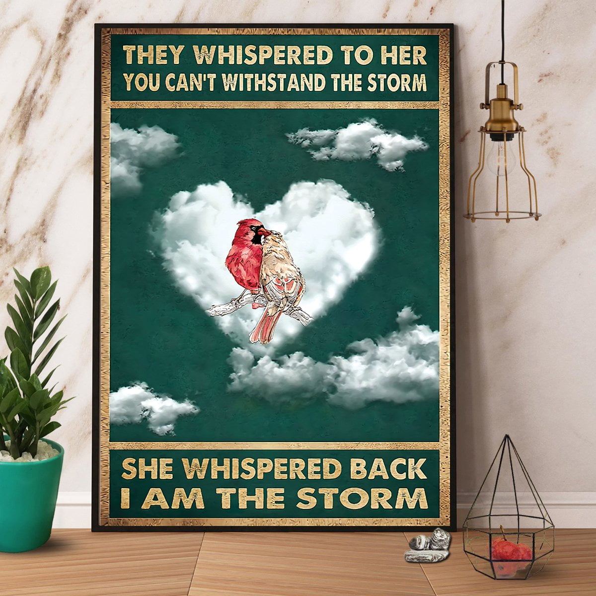 Cardinal She Whispered Back I'M The Storm Paper Poster No Frame Matte ...