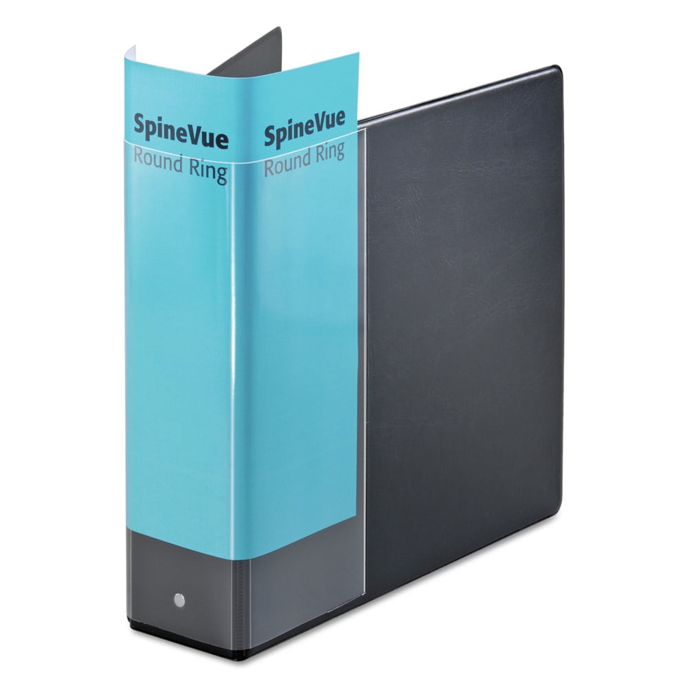 Cardinal Spine Vue Locking Round Ring Binder, 3" Cap, 11 x 8 1/2, Black ...