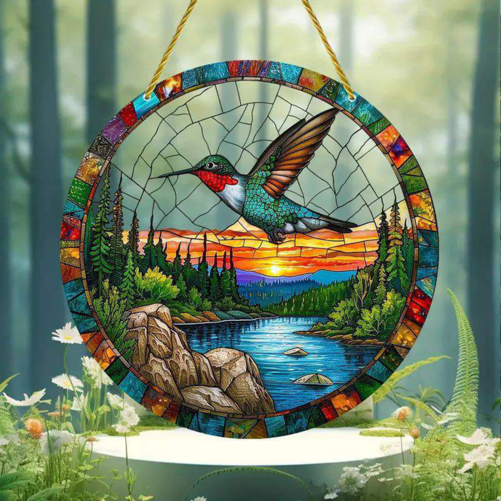 Cardinal Stained Acrylic Suncatcher Red Bird Sun Catcher Cardinal ...