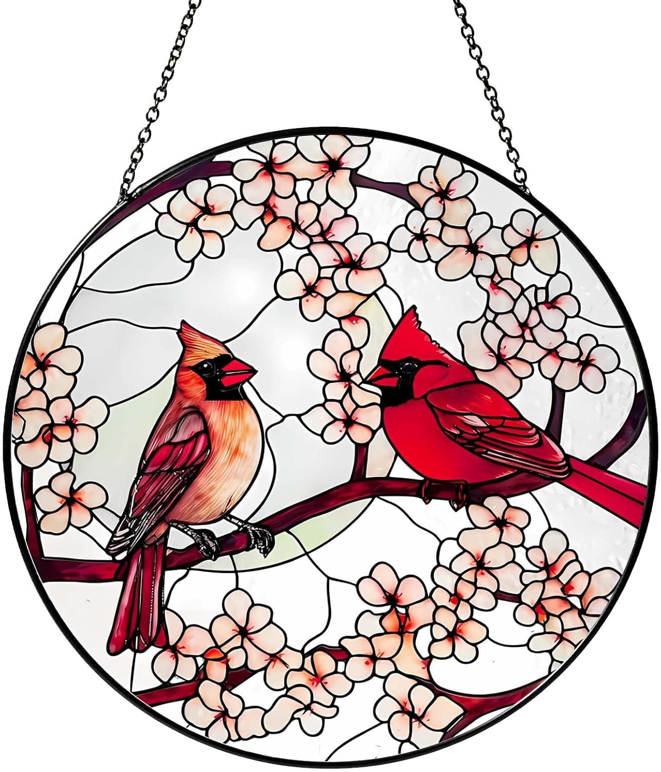 Cardinal Sun Catcher Stained Glass Window Hanging Cardinal Decor Gifts ...
