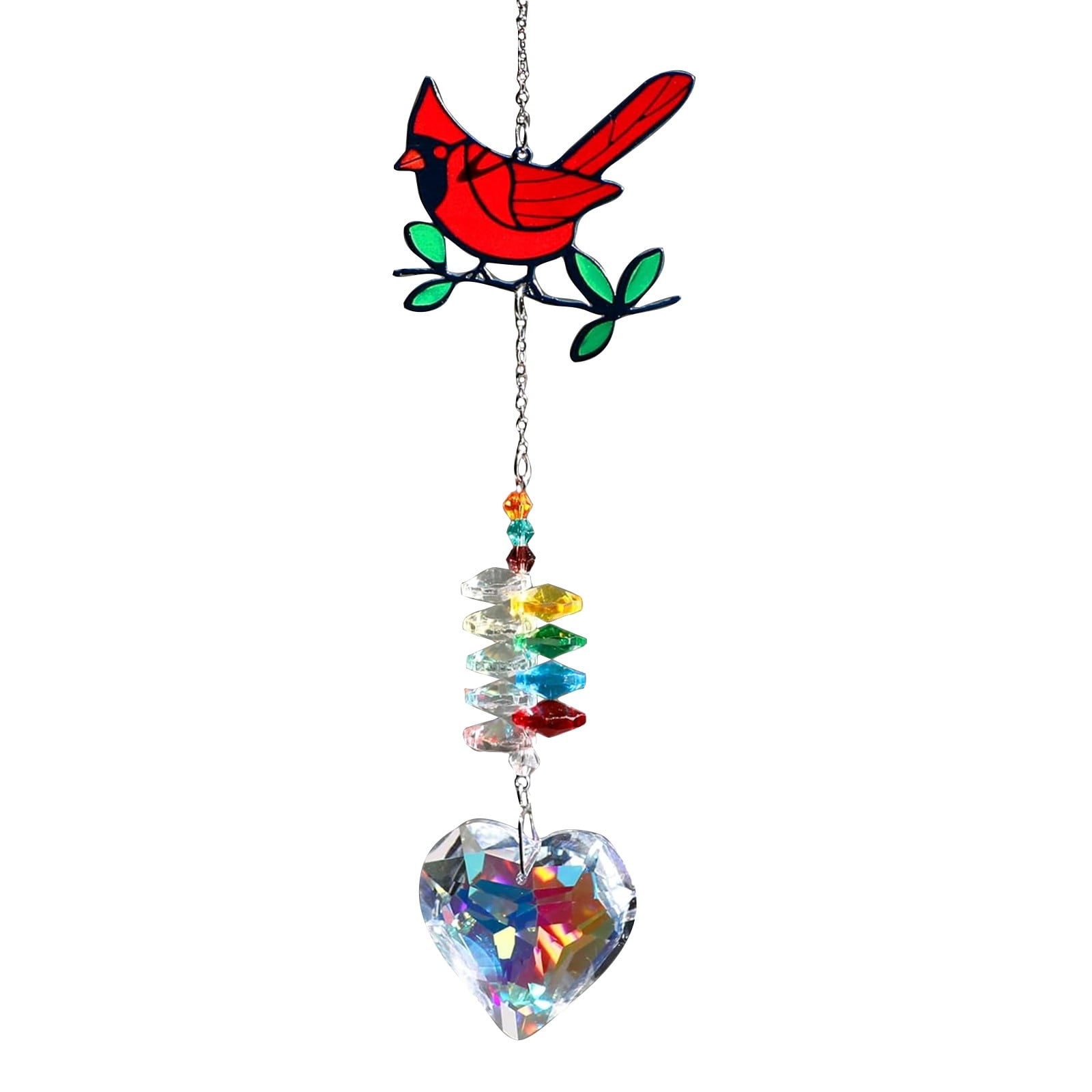 Cardinal Suncatcher, Red Bird Gift for Women Windows Hanging Crystals ...