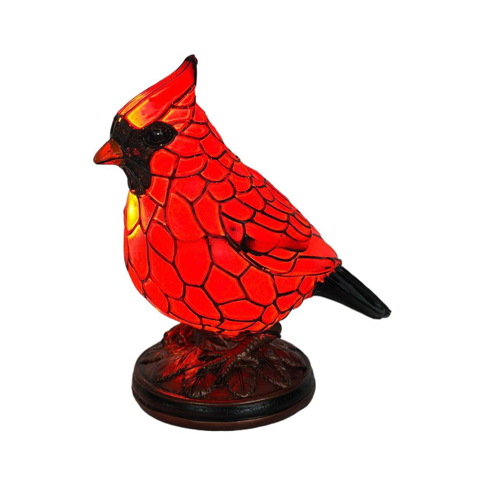 Cardinal Table Lamp - Resin Bird Animal Desk Lamp, European- Soft Light ...