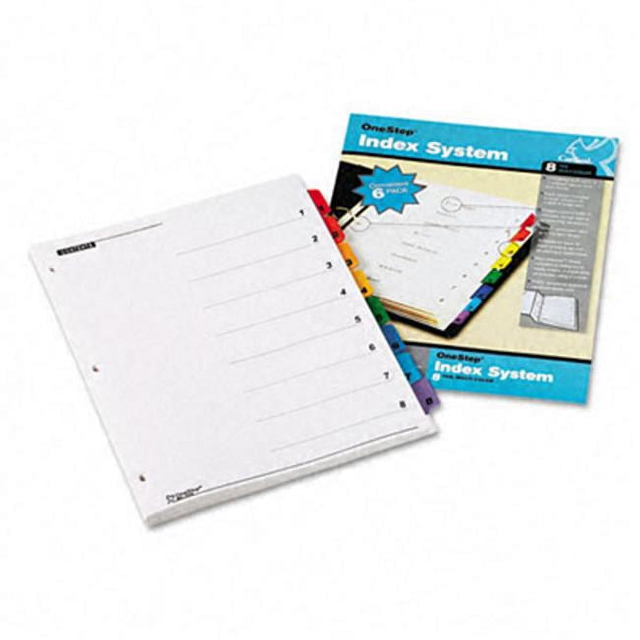 Cardinal Traditional Onestep Index System Eight-Tab 1-8 Letter Assorted ...