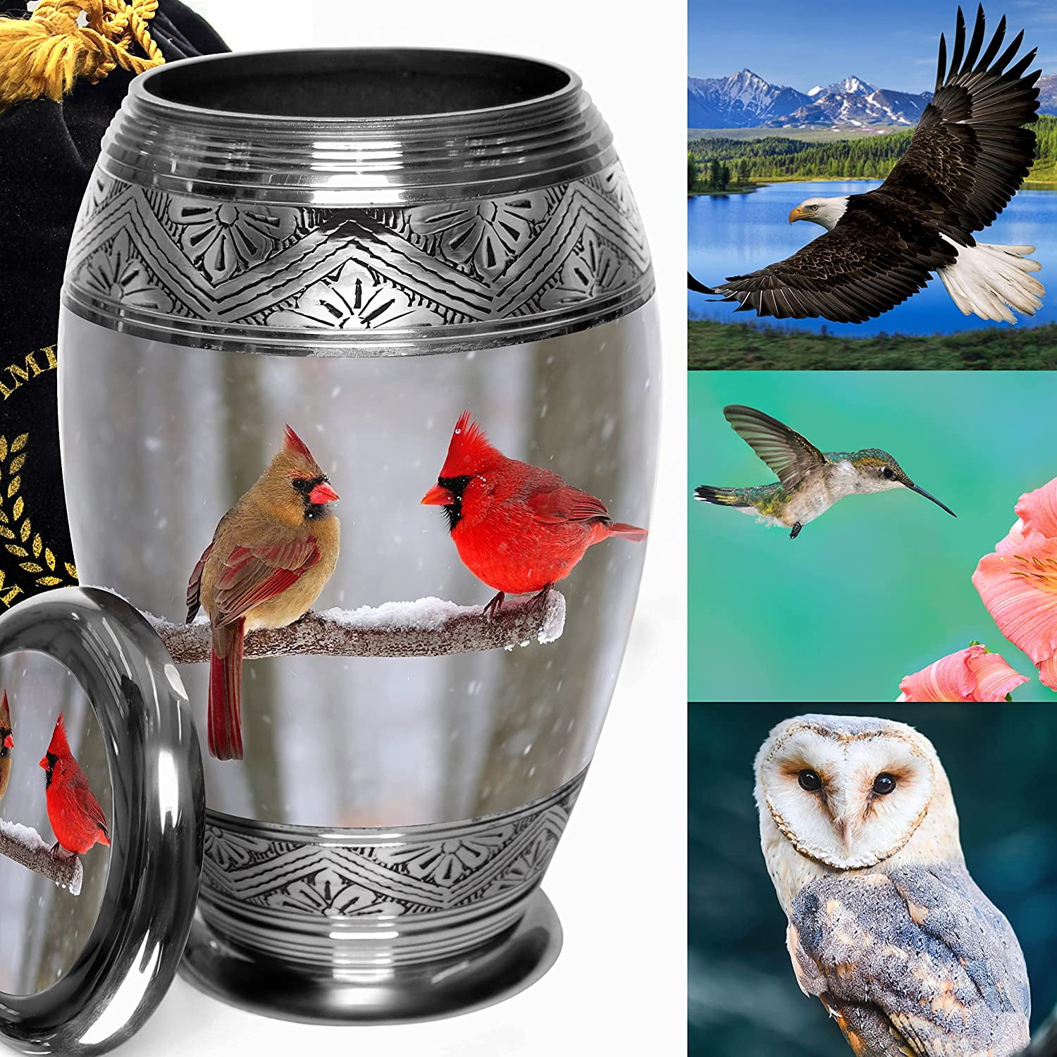 Cardinal Urn for Cremation Ashes, Adult Funeral Size, Large XL or Small ...