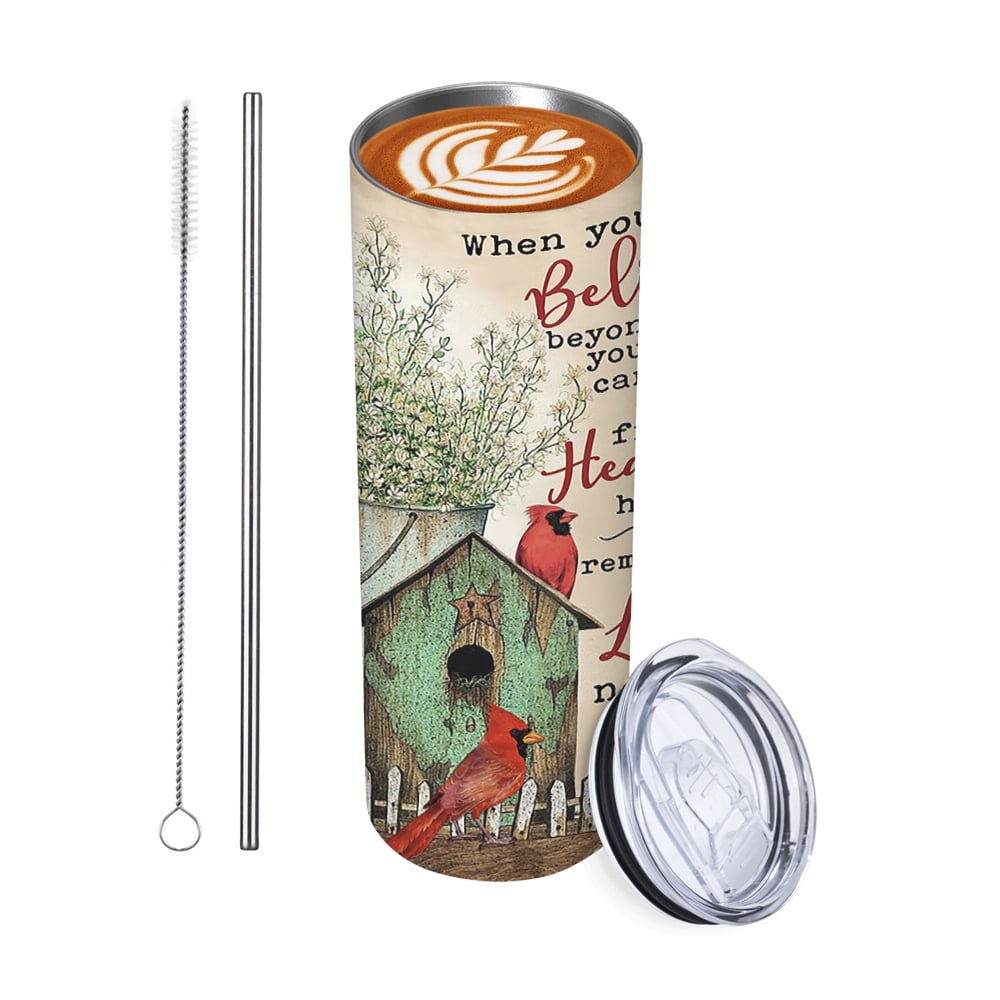 Cardinal When You Believe 20oz Coffee Mug Cup,Stainless Steel Thermos ...