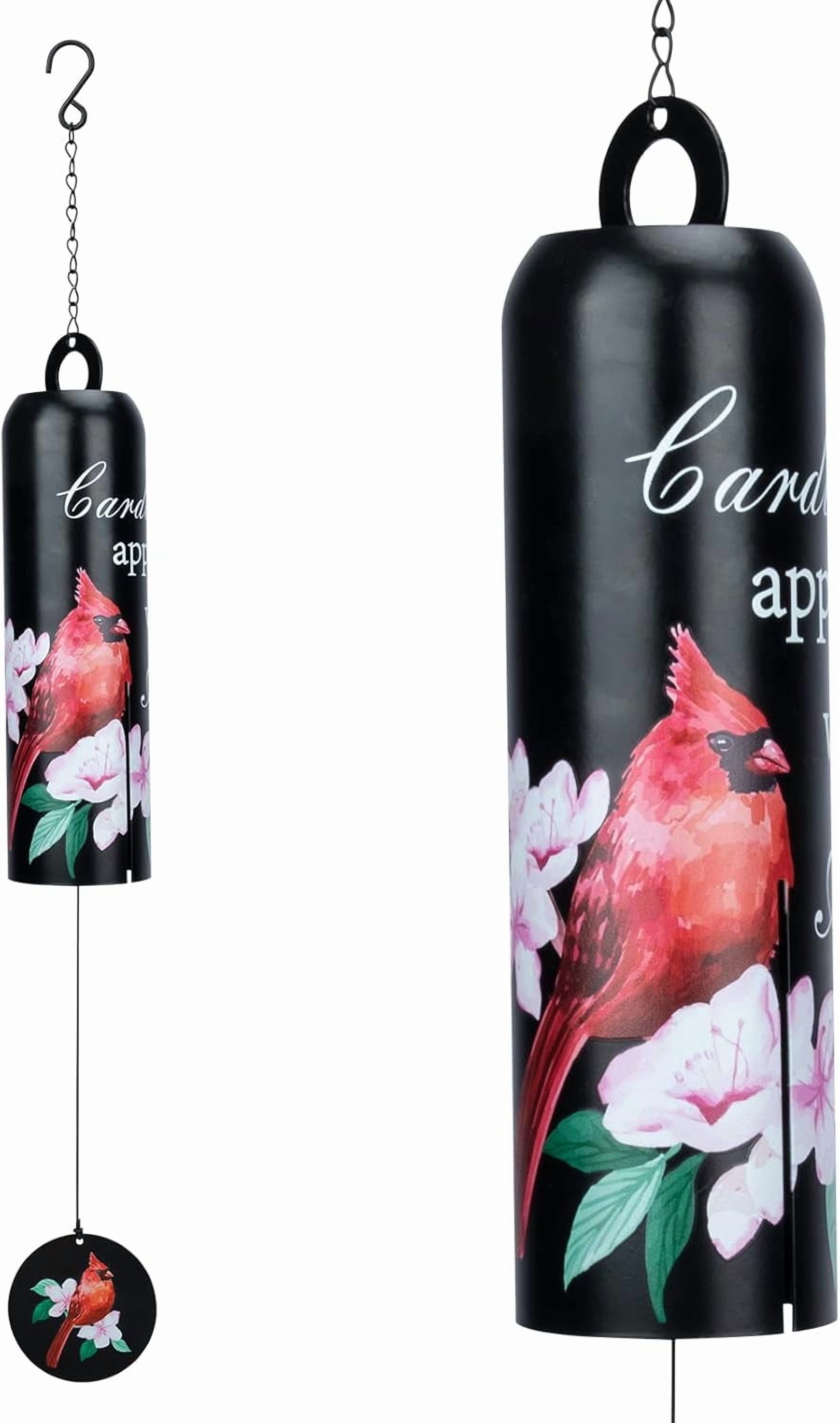 Cardinal Wind Chime - 28" Metal Wind Bell Deep Tone Serenity Valentine ...