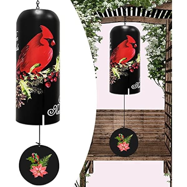 Cardinal Wind Chimes for Outside Deep Tone Cardinal Decor Wind Bell ...