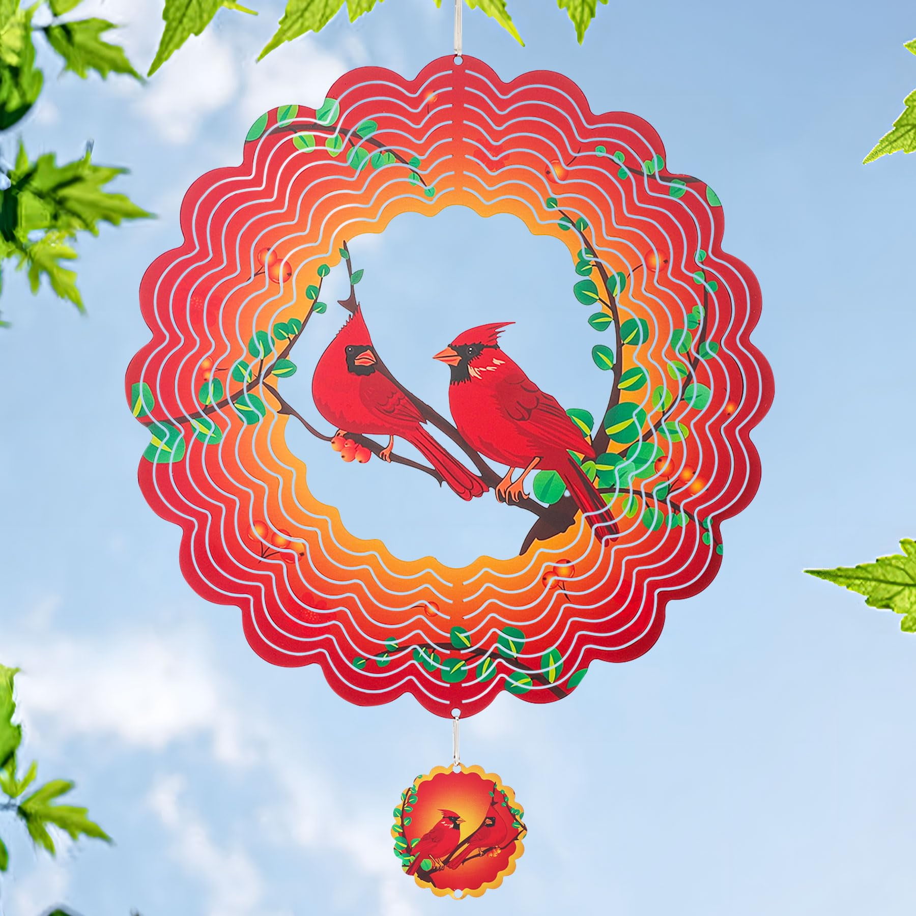 Cardinal Wind Spinners Garden Yard Decor Gift for Women Men, 12 Inch ...