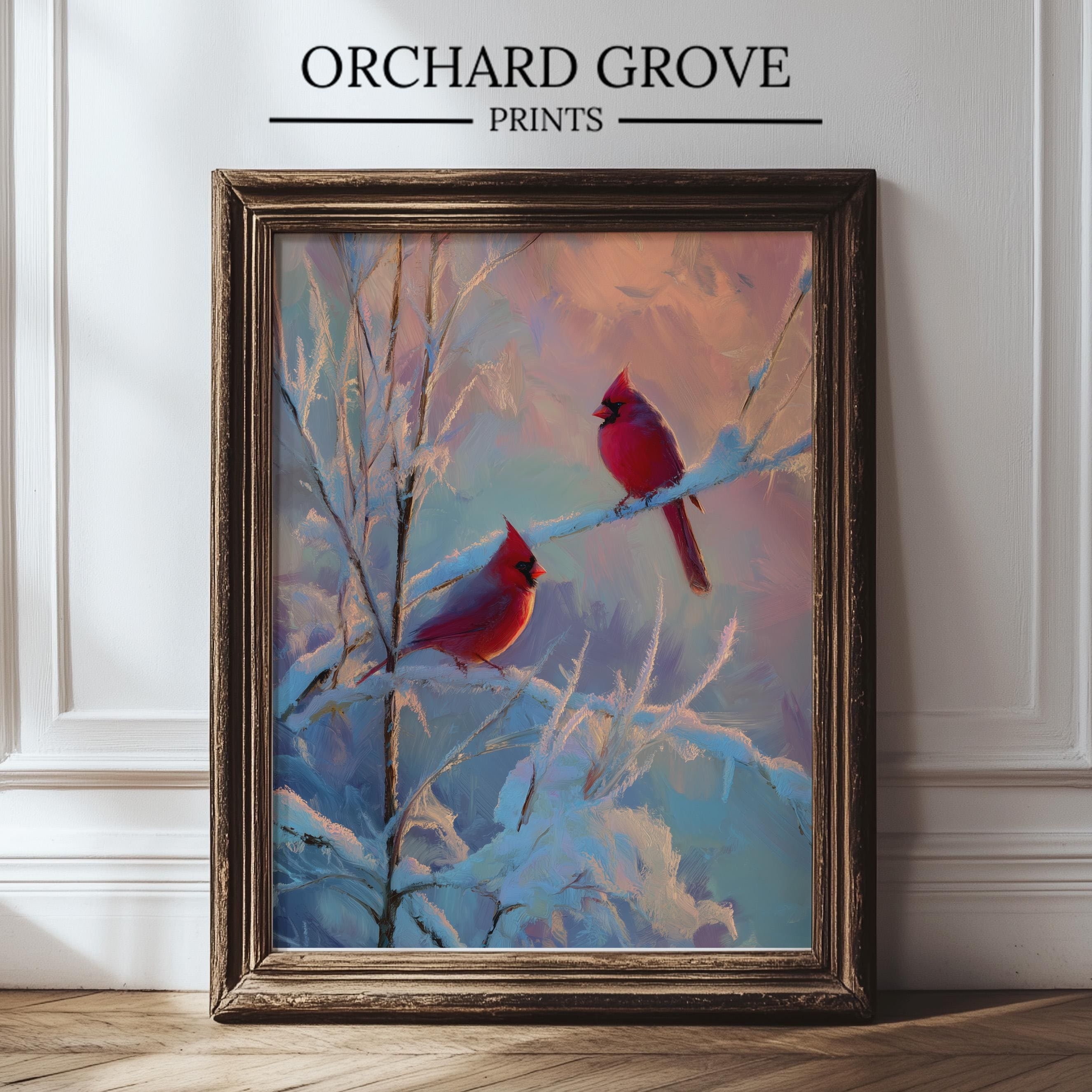 Cardinal Winter Print, Snowy Nature Wall Art, Rustic Kristmas Decor ...