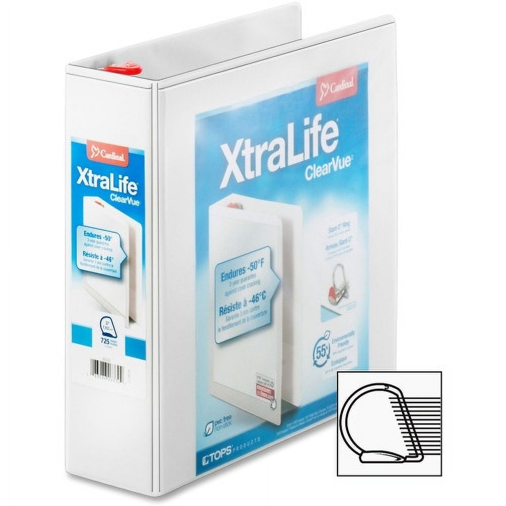 Cardinal Xtralife ClearVue Locking Slant-D Binders 3" Binder Capacity ...