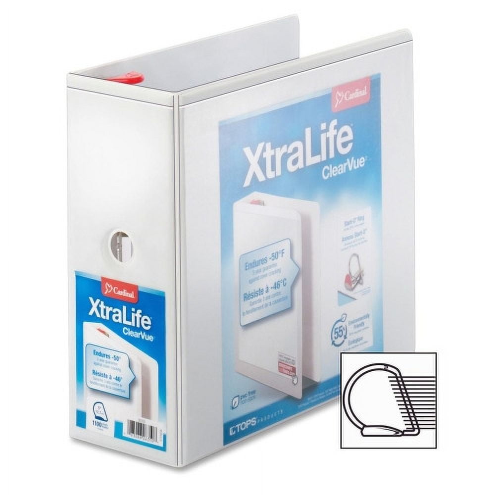 Cardinal Xtralife ClearVue Locking Slant-D Binders 5" Binder Capacity ...