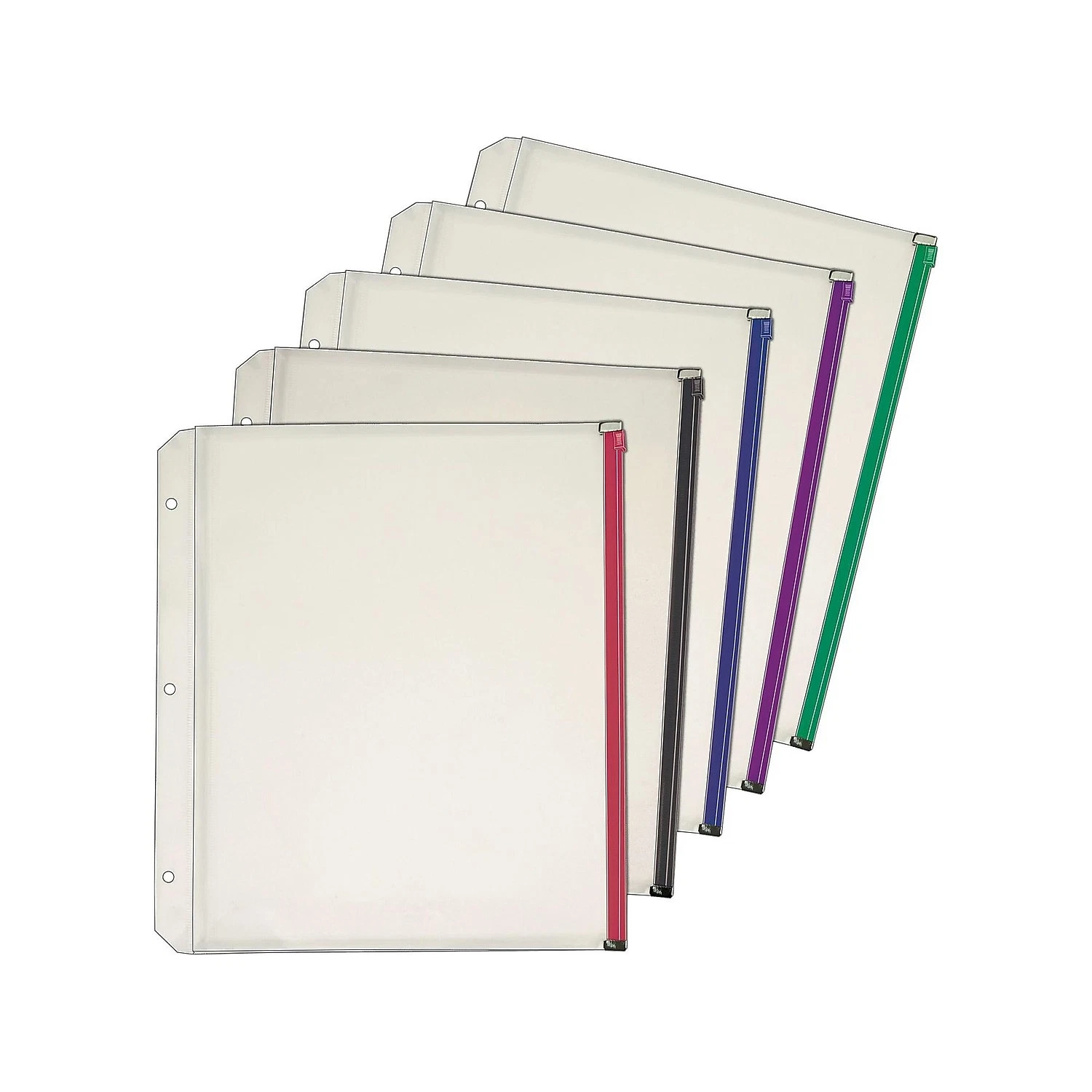 Cardinal Zipper Polypropylene/PP Binder Pockets Assorted 48566 ...