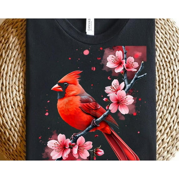 Cardinal and Cherry Blossom : Red Bird Clipart - Walmart.com