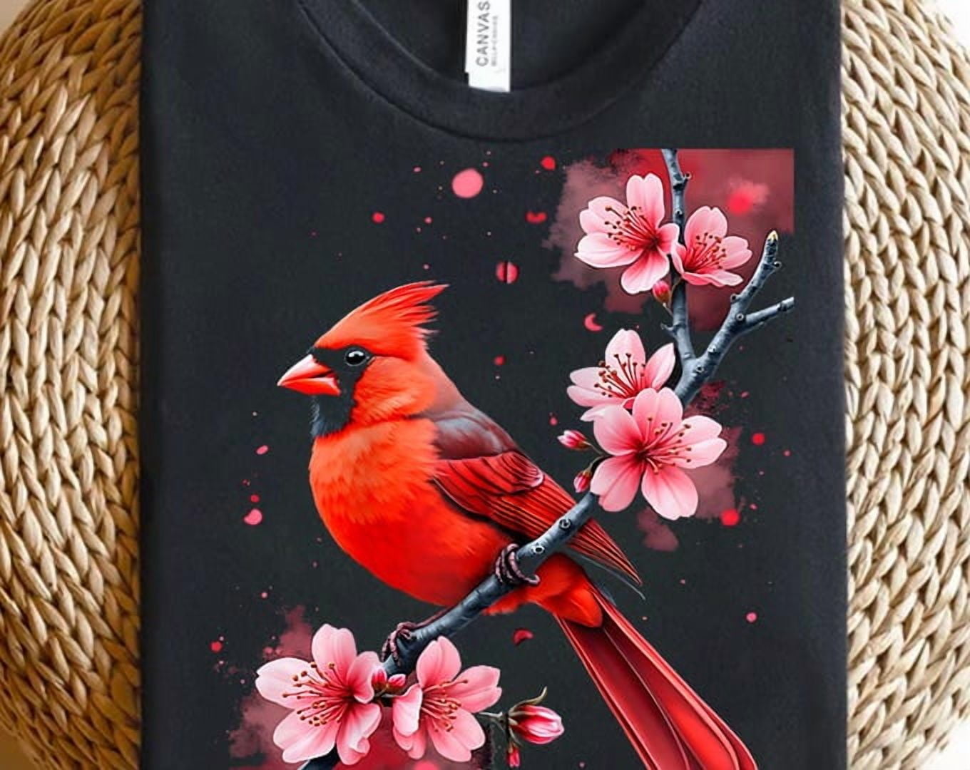 Cardinal and Cherry Blossom : Red Bird Clipart - Walmart.com