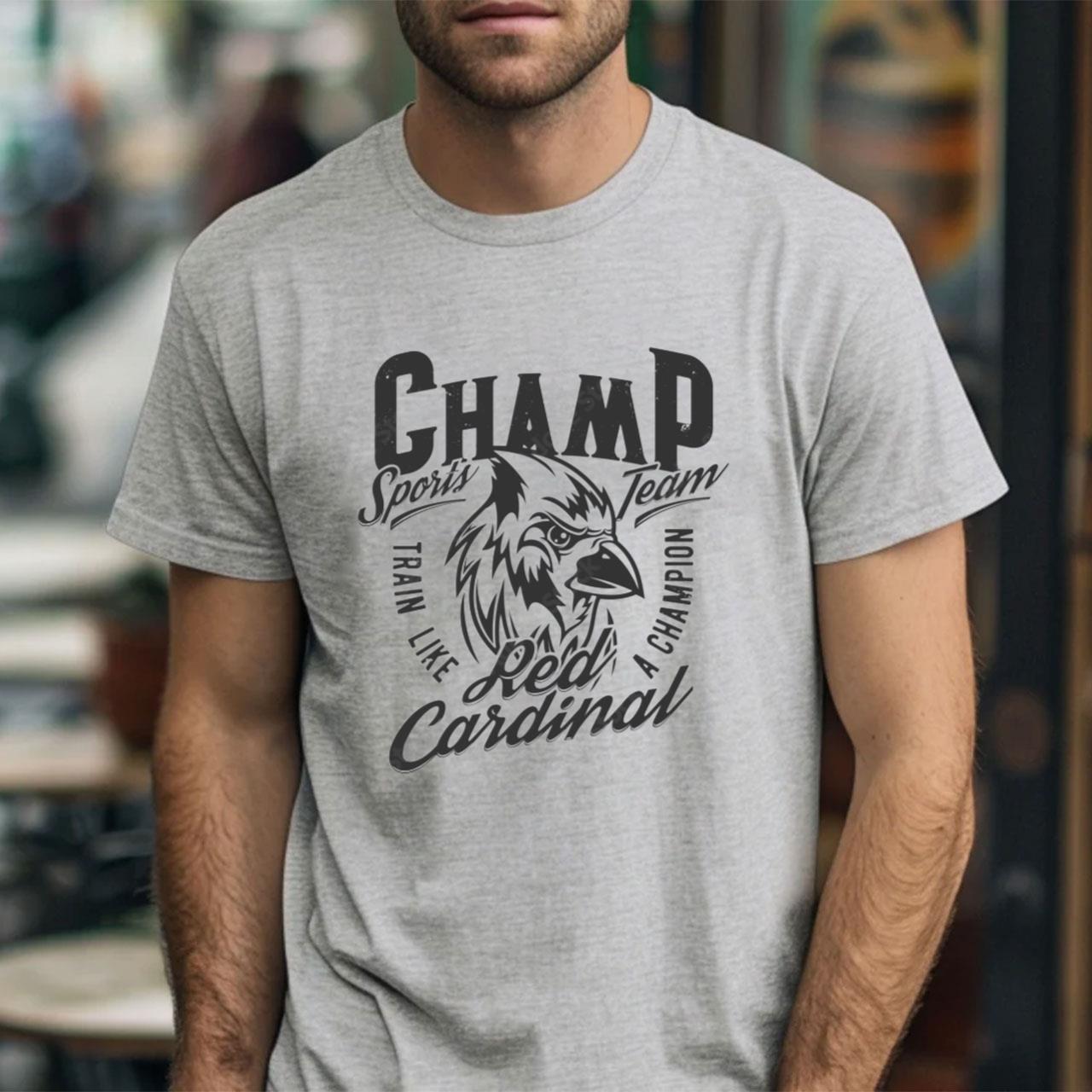 Cardinal bird mascot t-shirt print vector mockup. North american bird ...