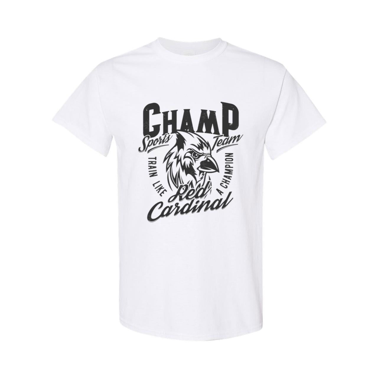 Cardinal bird mascot t-shirt print vector mockup. North american bird ...