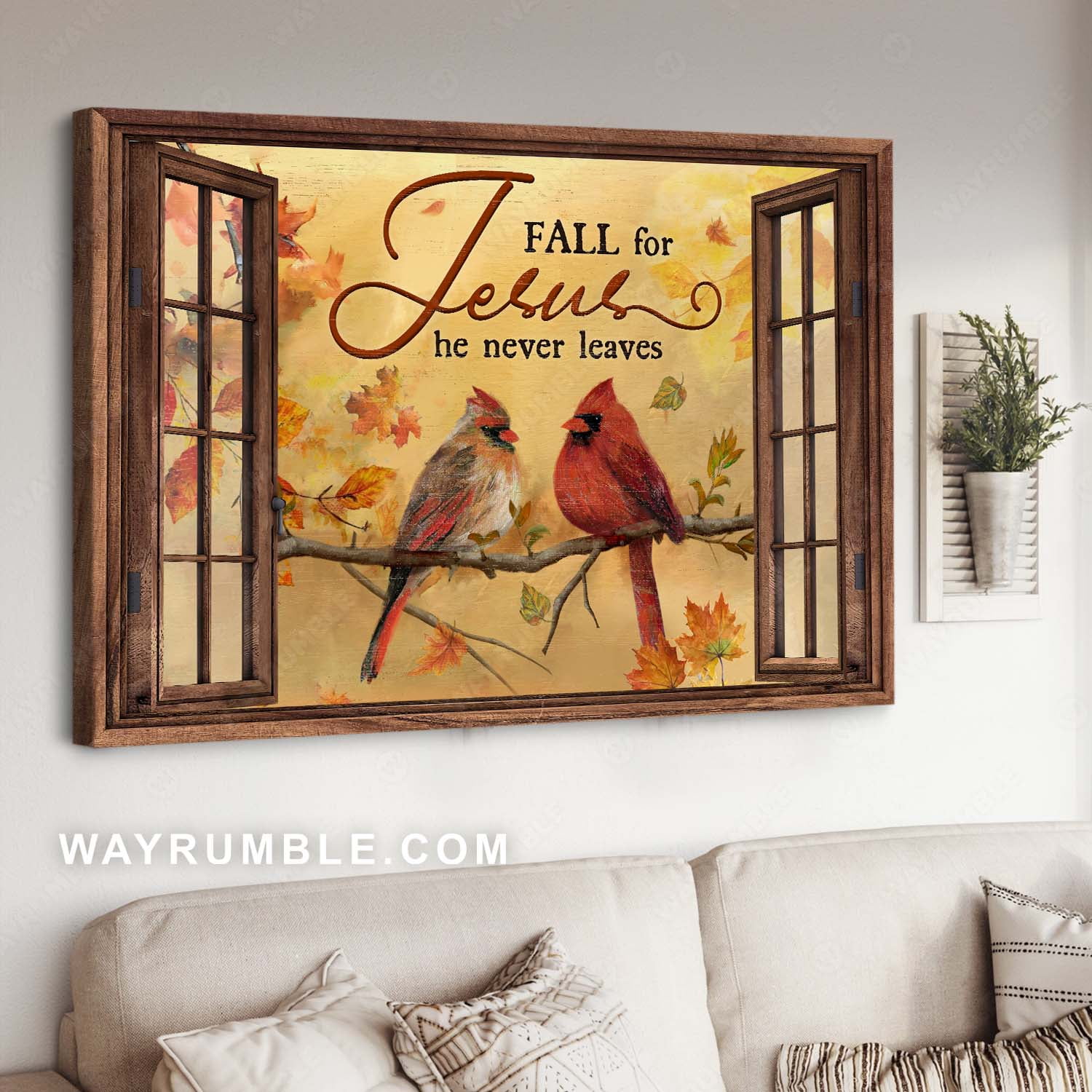 Cardinal painting, Autumn season, Wood windows, Fall for Jesus he never ...