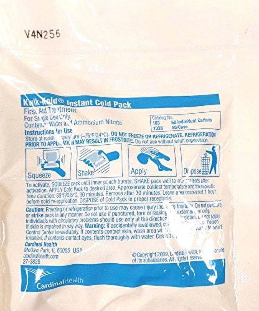 CardinalHealth - Instant Cold Pack First Aid Treatment 5" x 5.5" Single ...